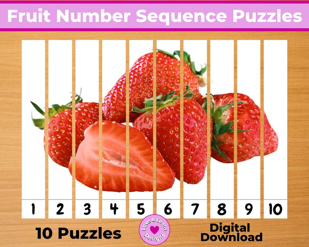 Fruits Number Sequence Puzzles| Child Inspired Printables| Digital ...
