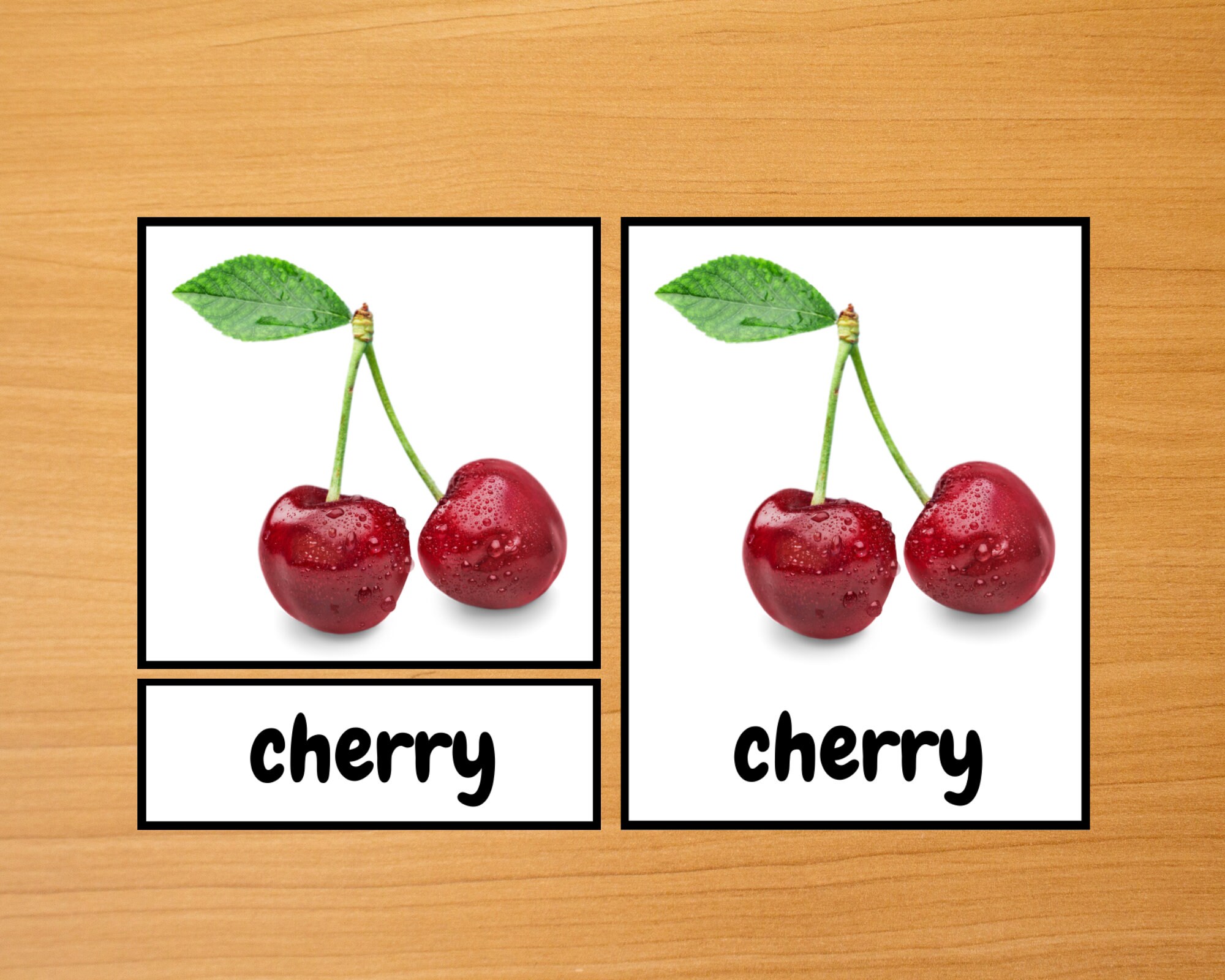 Fruits Theme 3 Part Cards Printable Digital Download Montessori ...