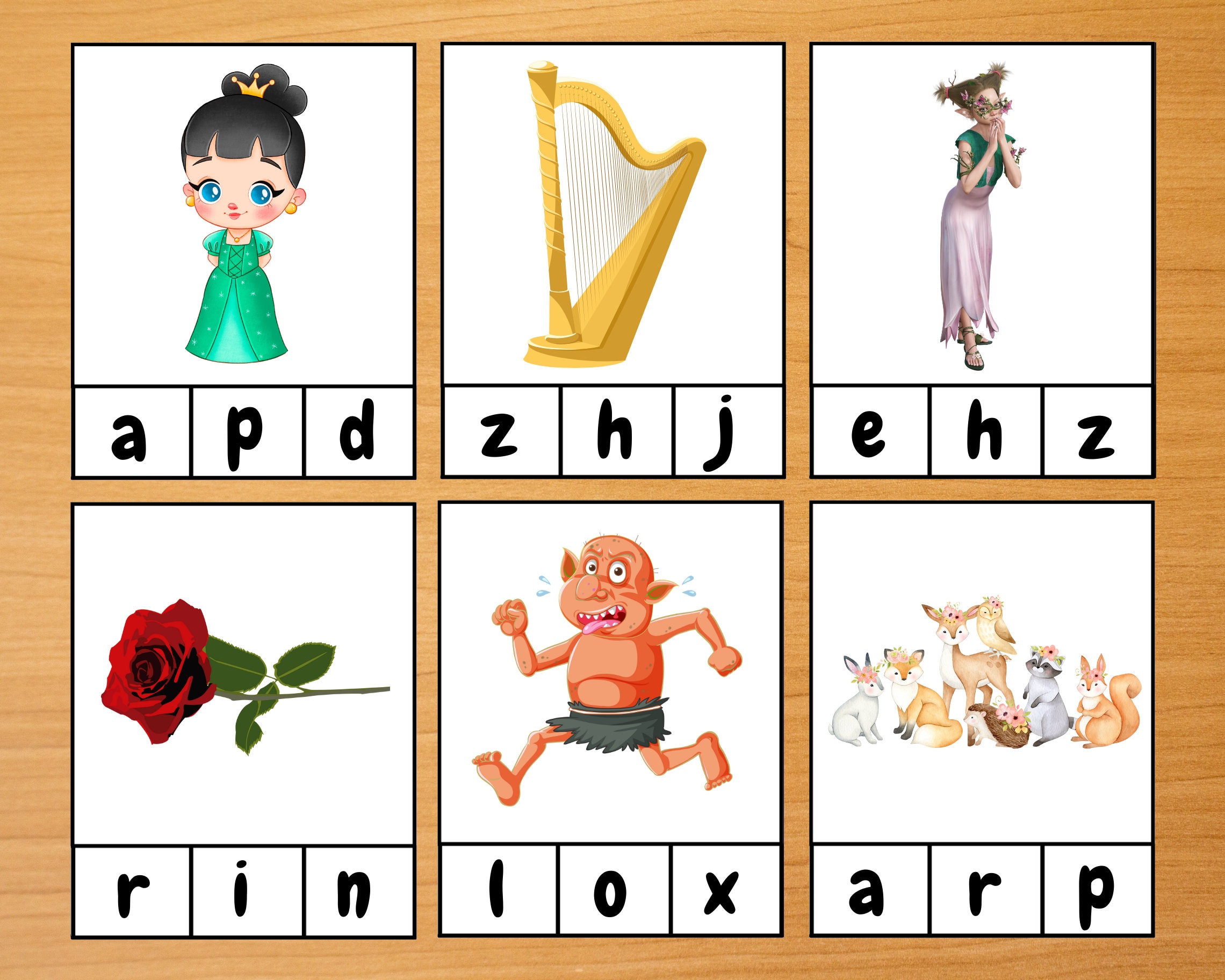 Fairy Tales Beginning Letter Sound Clip Cards| Child Inspired Printable ...