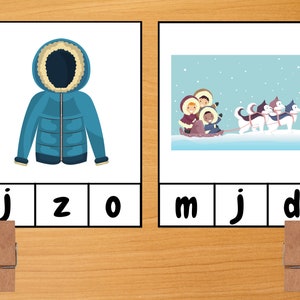 Winter Beginning Letter Sound Clip Cards| Child Inspired Printable ...