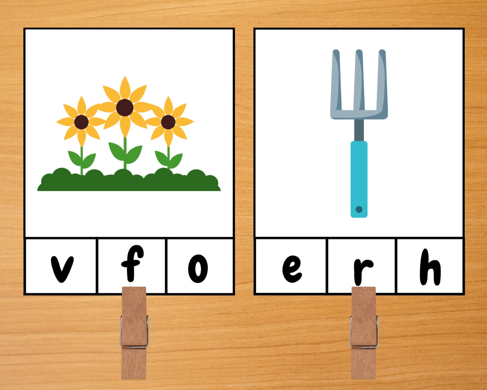 Gardening Beginning Letter Sound Clip Cards| Printable Digital Download ...