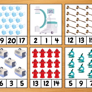 Community Helpers Count and Clip Cards| Child Inspired Printable ...
