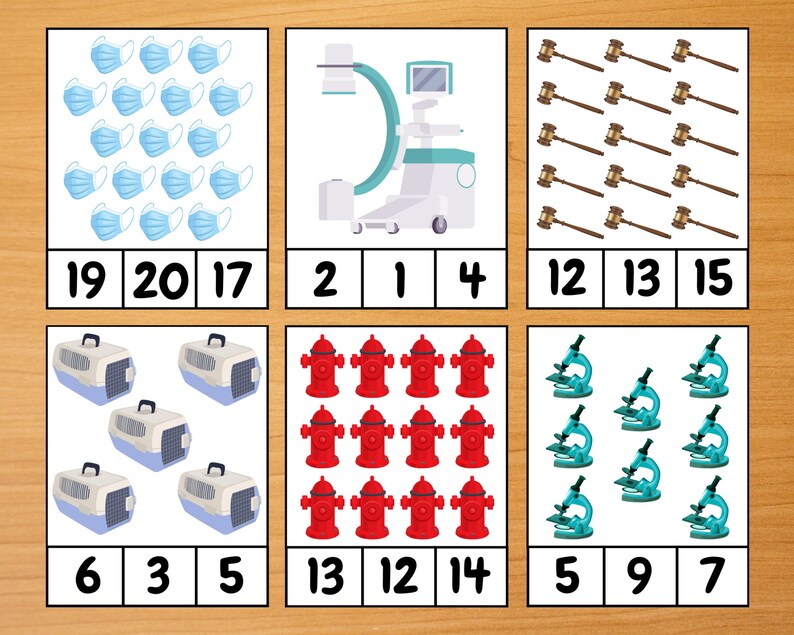 Community Helpers Count and Clip Cards| Child Inspired Printable ...