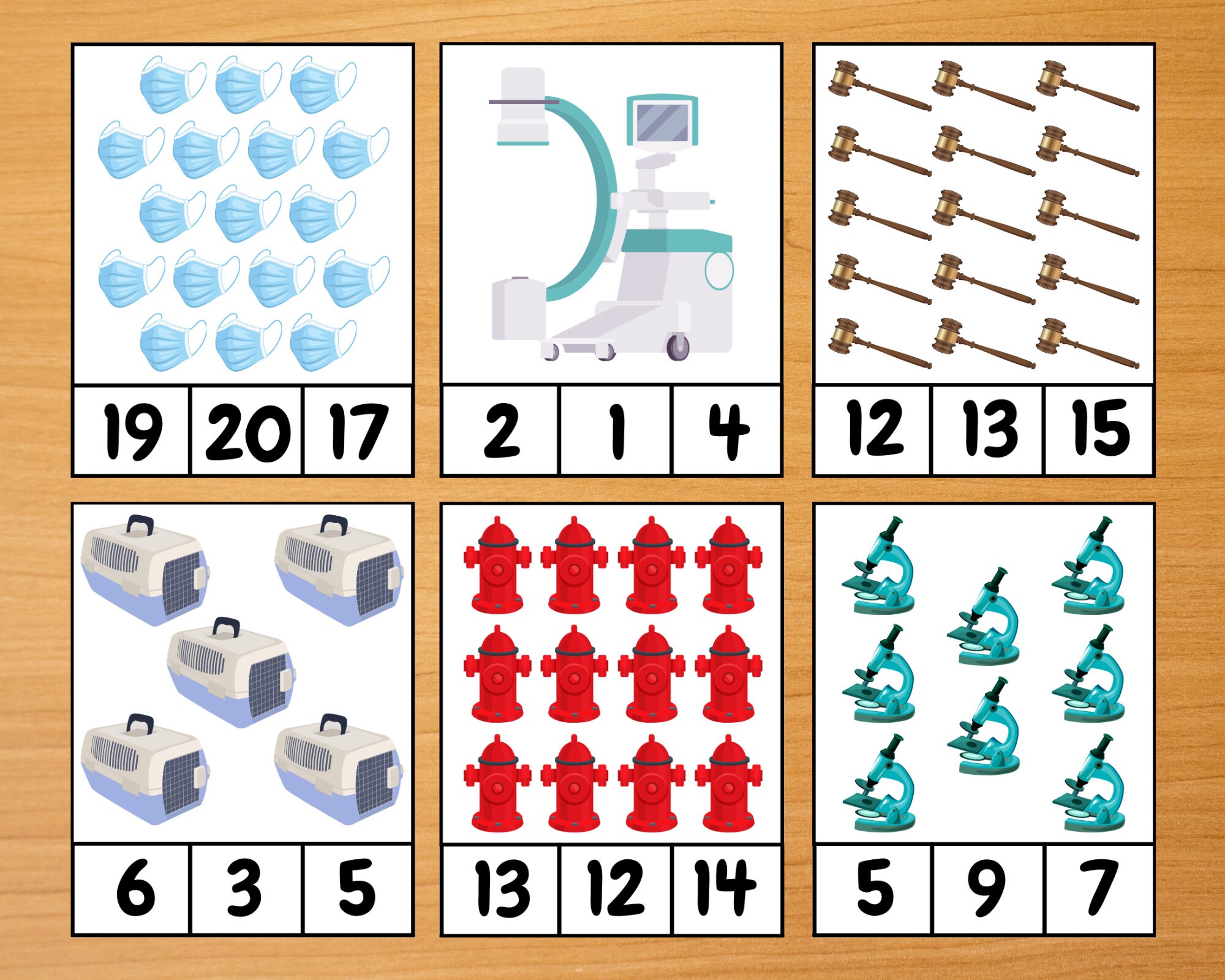 Community Helpers Count and Clip Cards| Child Inspired Printable ...