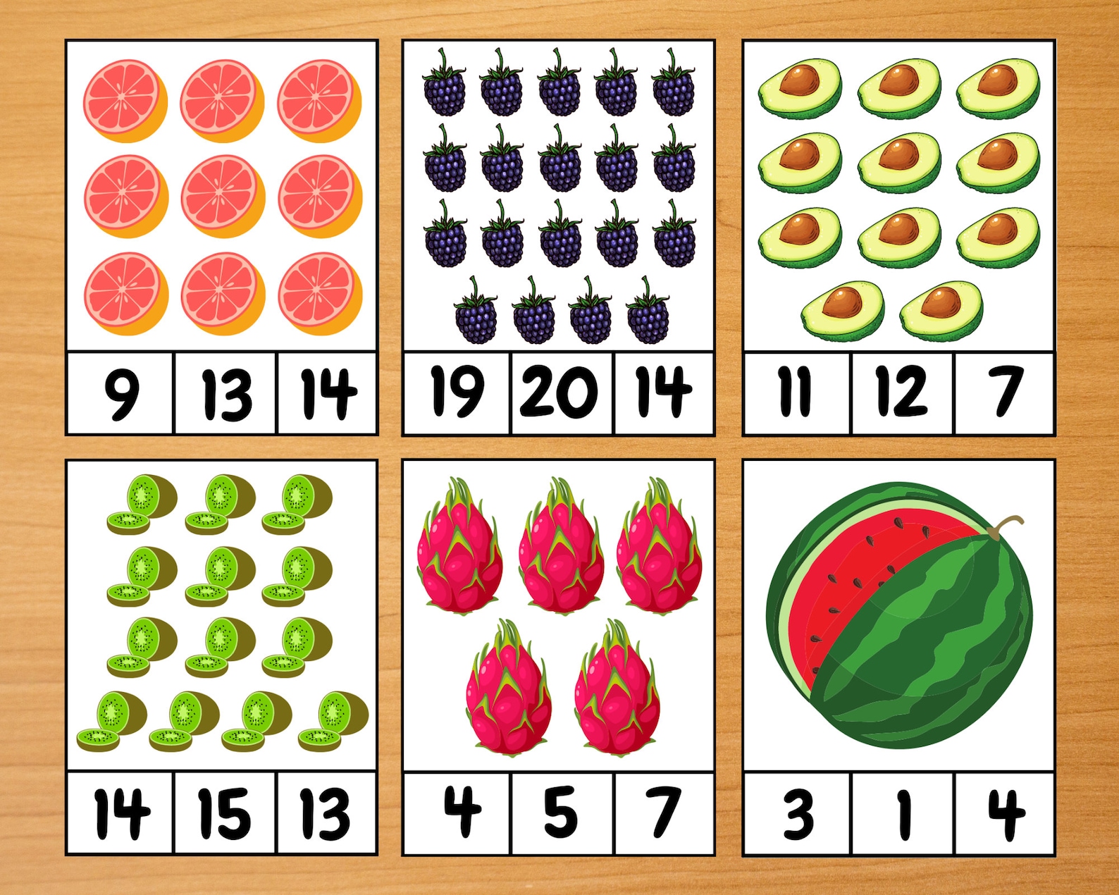 Fruits Count and Clip Cards| Printable Digital Download| Montessori ...