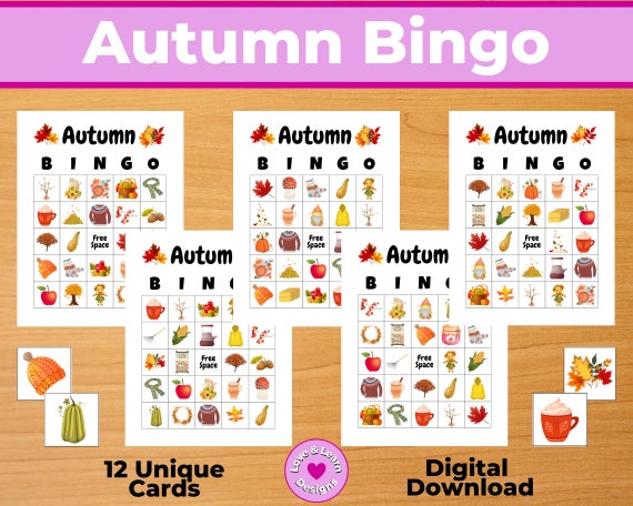 Autumn Bingo Digital Download Printable Play Based Activity - Etsy