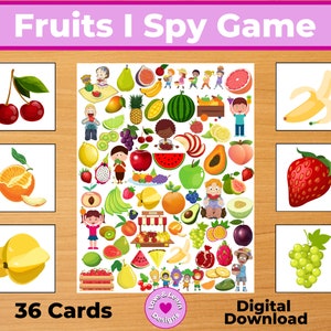 Fruits I Spy Matching Game| Digital Download| Printable Play Based ...