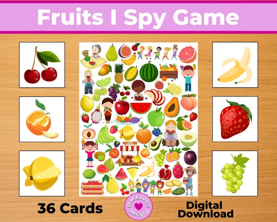 Fruits I Spy Matching Game Digital Download Printable Play - Etsy