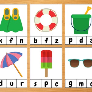 Beach Beginning Letter Sound Clip Cards| Printable Digital Download ...