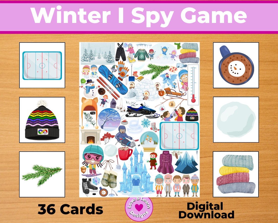 Winter I Spy Matching Game| Digital Download| Printable Play Based ...