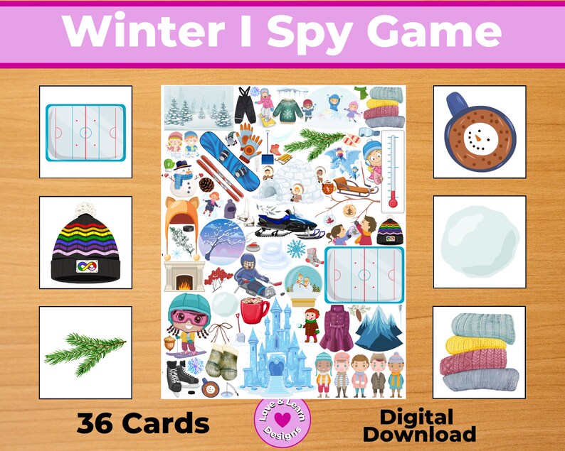 Winter I Spy Matching Game| Digital Download| Printable Play Based ...