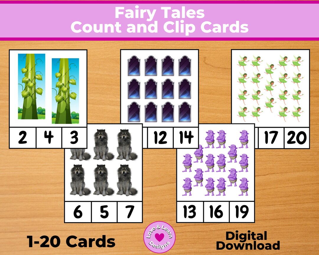 Fairy Tales Count and Clip Cards| Child Inspired Printables|math ...