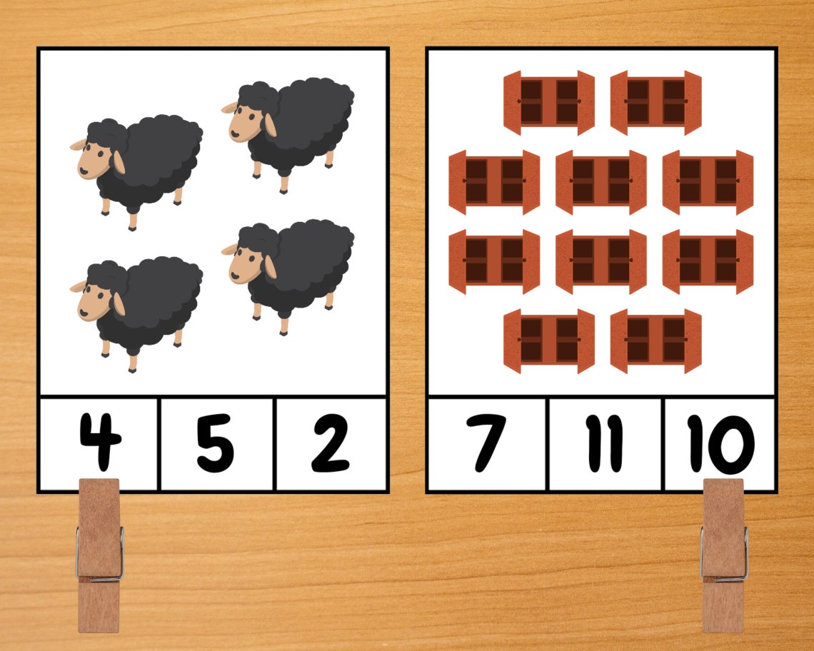 Nursery Rhymes Count and Clip Cards| Child Inspired Printables|math ...