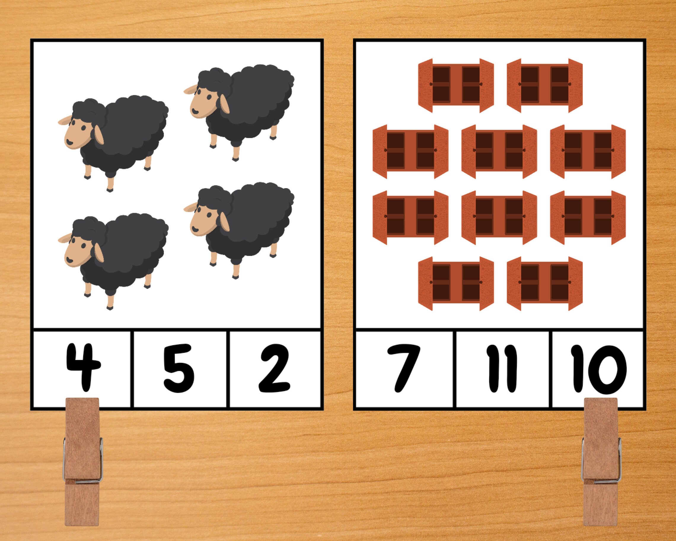 Nursery Rhymes Count and Clip Cards| Child Inspired Printables|math ...