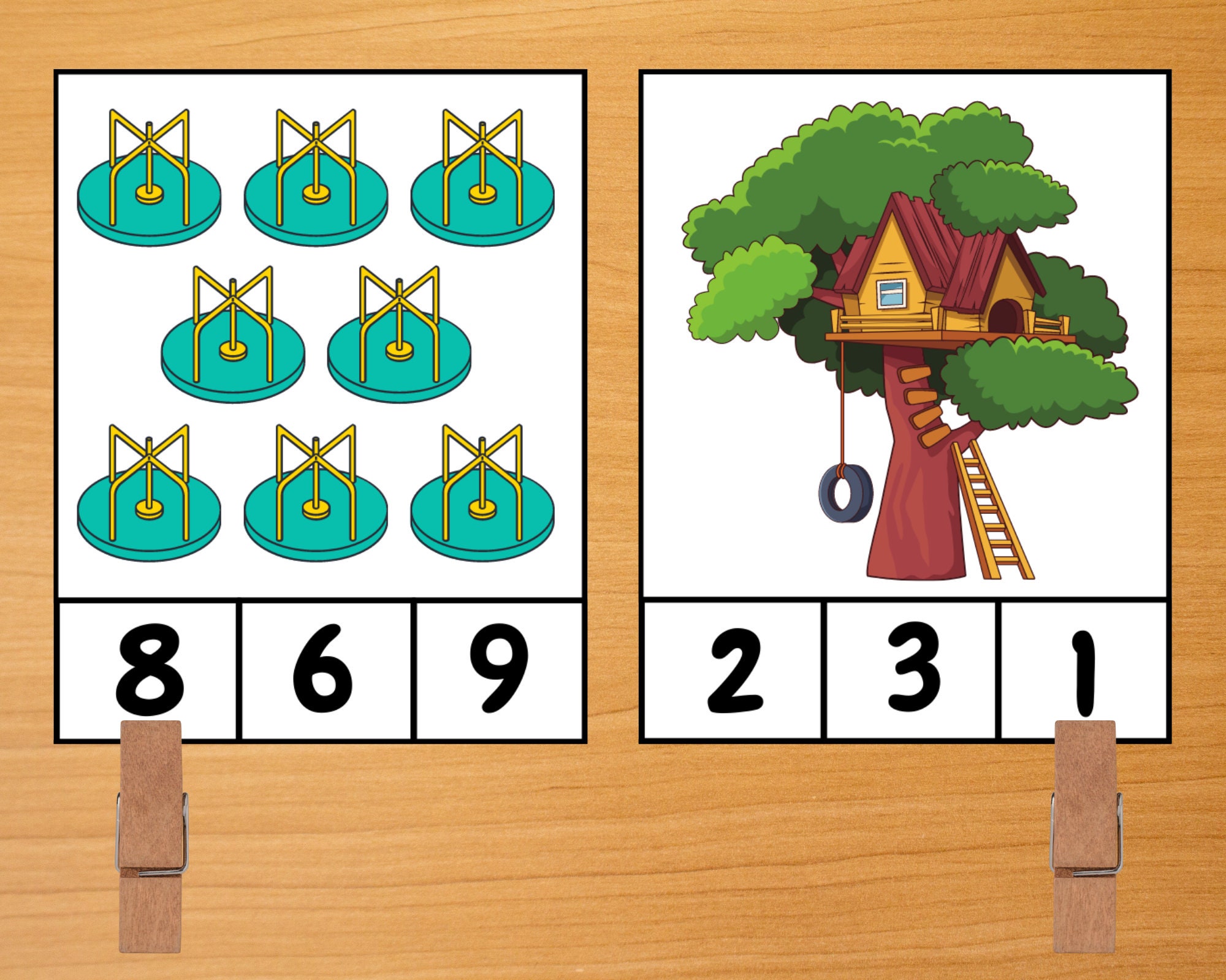 Summer Count and Clip Cards Printable Digital Download Montessori ...