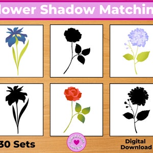 Flower Shadow Matching Cards Printable Digital Download| Montessori ...