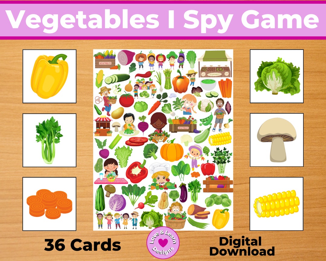Vegetables I Spy Matching Game| Digital Download| Printable Play Based ...