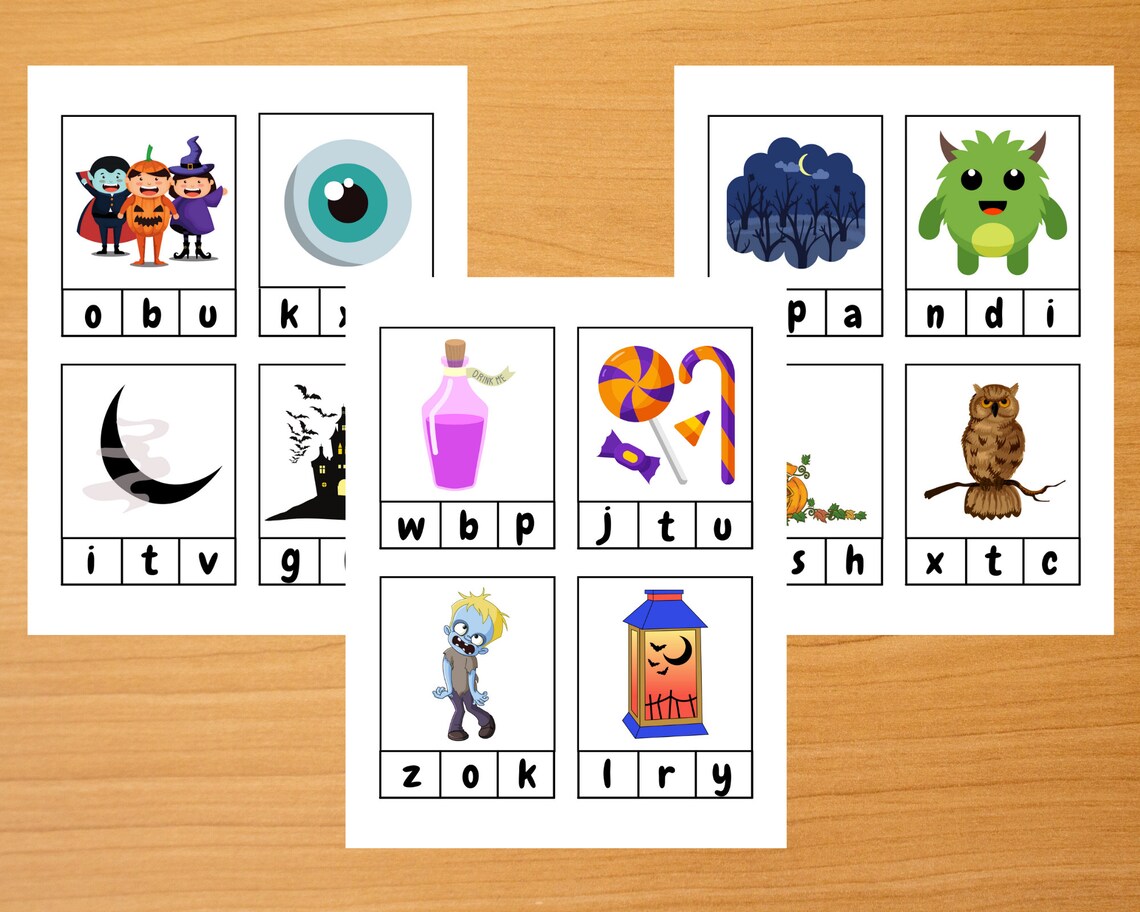 Halloween Beginning Letter Sound Clip Cards Child Inspired - Etsy