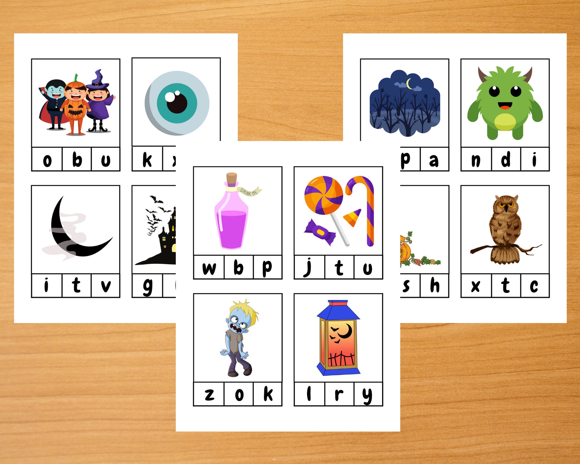 Halloween Beginning Letter Sound Clip Cards| Child Inspired Printable ...