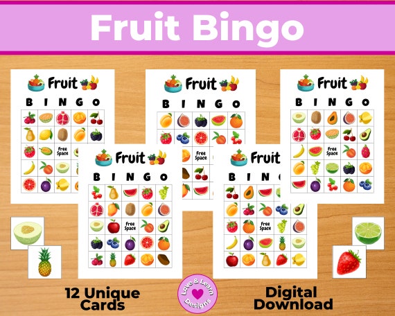 Fruit Bingo Digital Download Printable Play Based Activity - Etsy