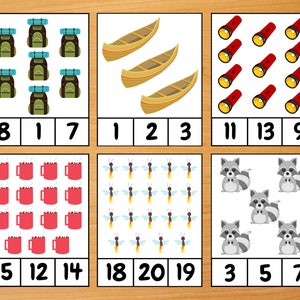 Camping Count and Clip Cards| Printable Digital Download| Montessori ...