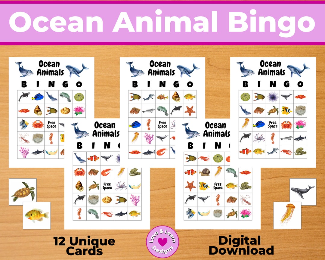Ocean Animals Bingo Digital Download| Printable Play Based Activity ...