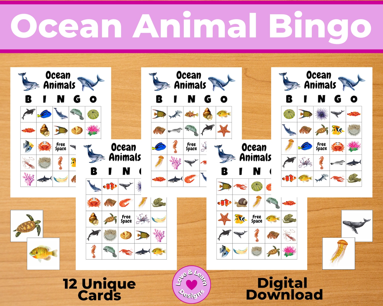 Ocean Animals Bingo Digital Download| Printable Play Based Activity ...