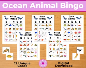 Ocean Preschool Printables Bingo
