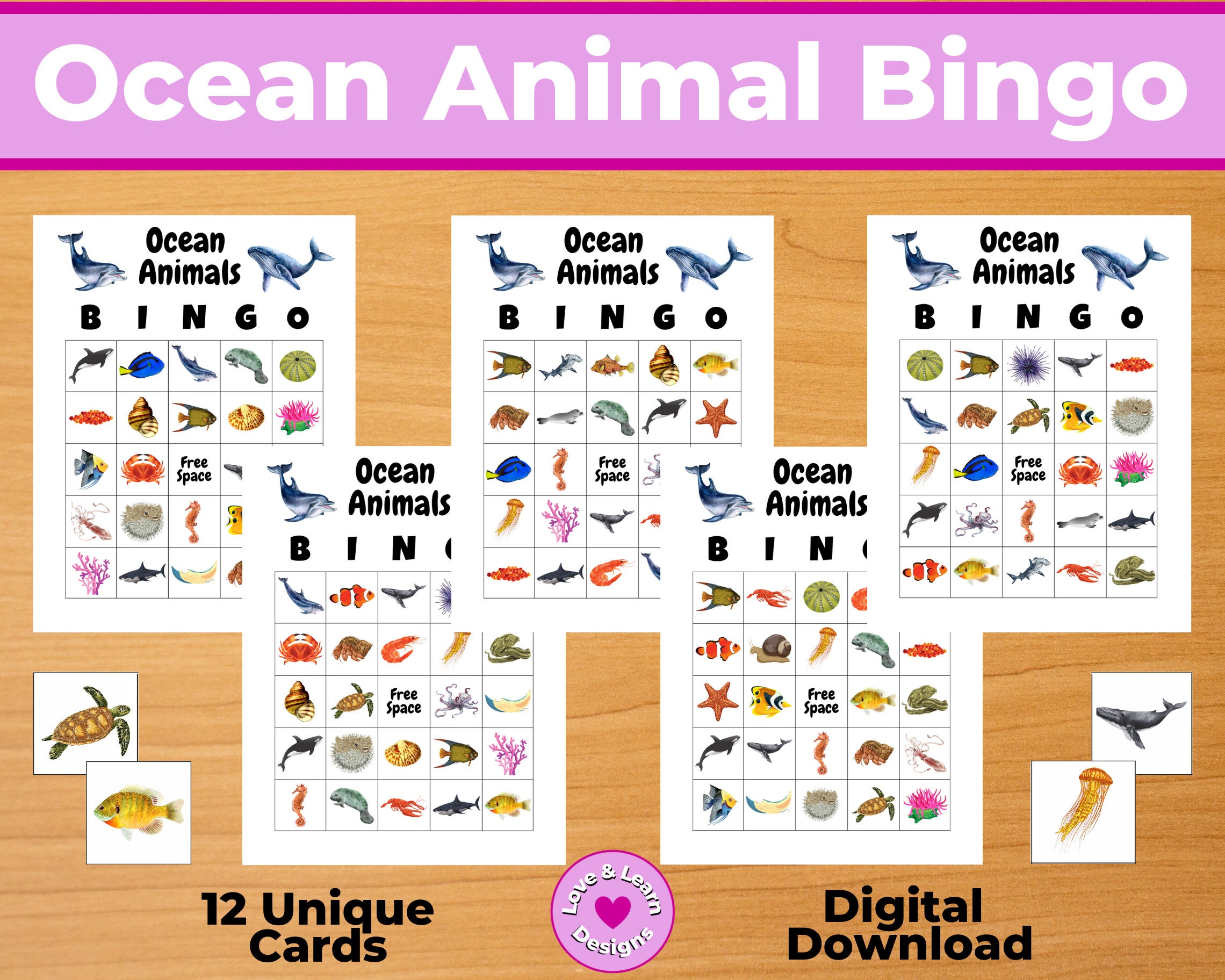 Ocean Animals Bingo Digital Download| Printable Play Based Activity ...