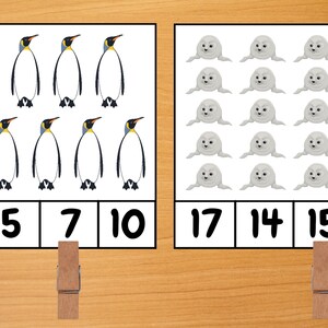 Polar Animals Count and Clip Cards| Child Inspired Printables|math ...