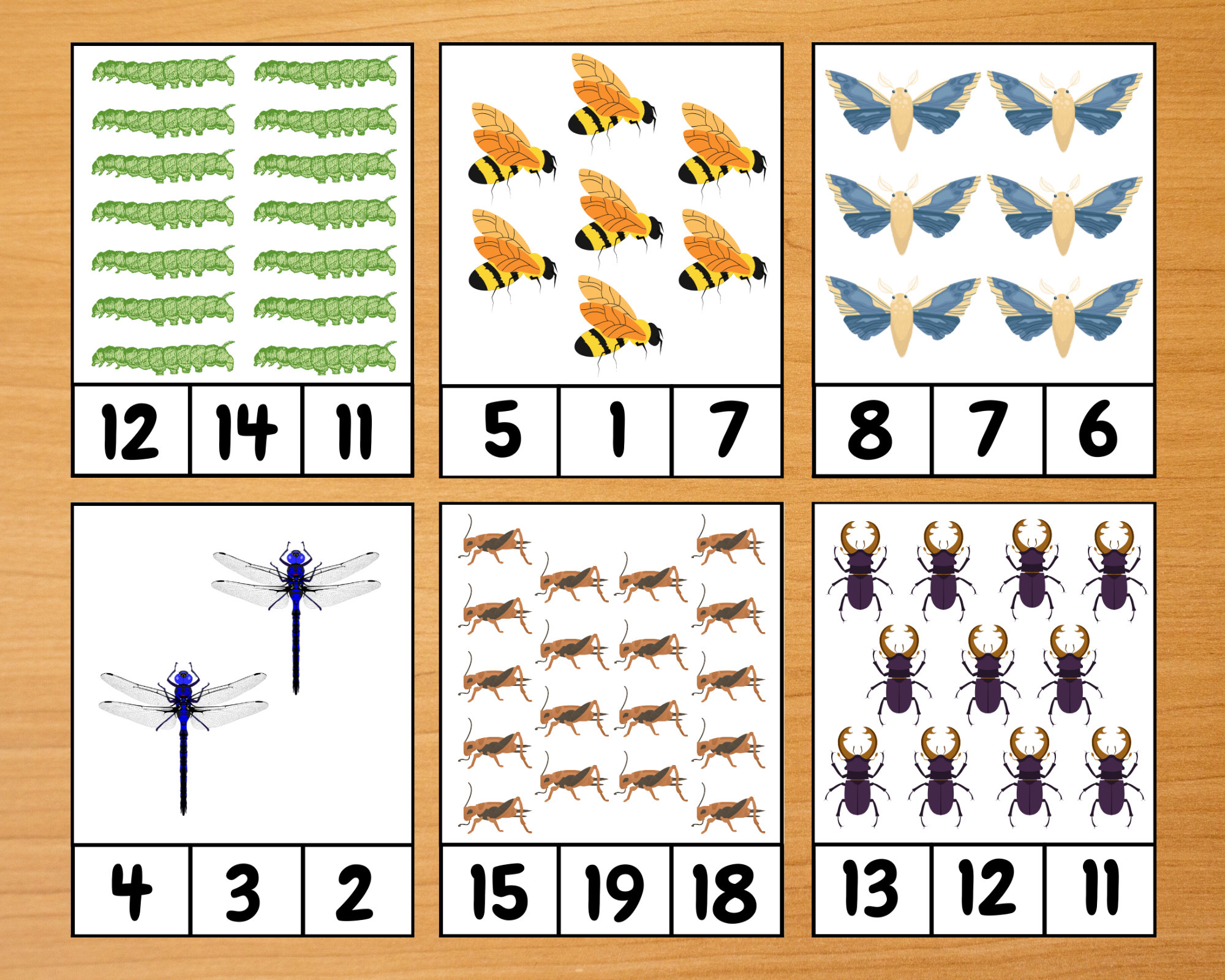 Insects Count and Clip Cards| Printable Digital Download| Montessori ...