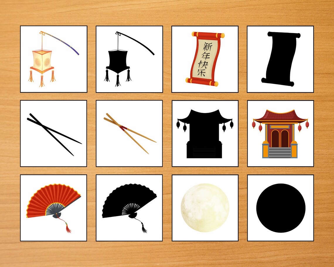 Chinese New Year Shadow Matching Cards Child Inspired Printables ...