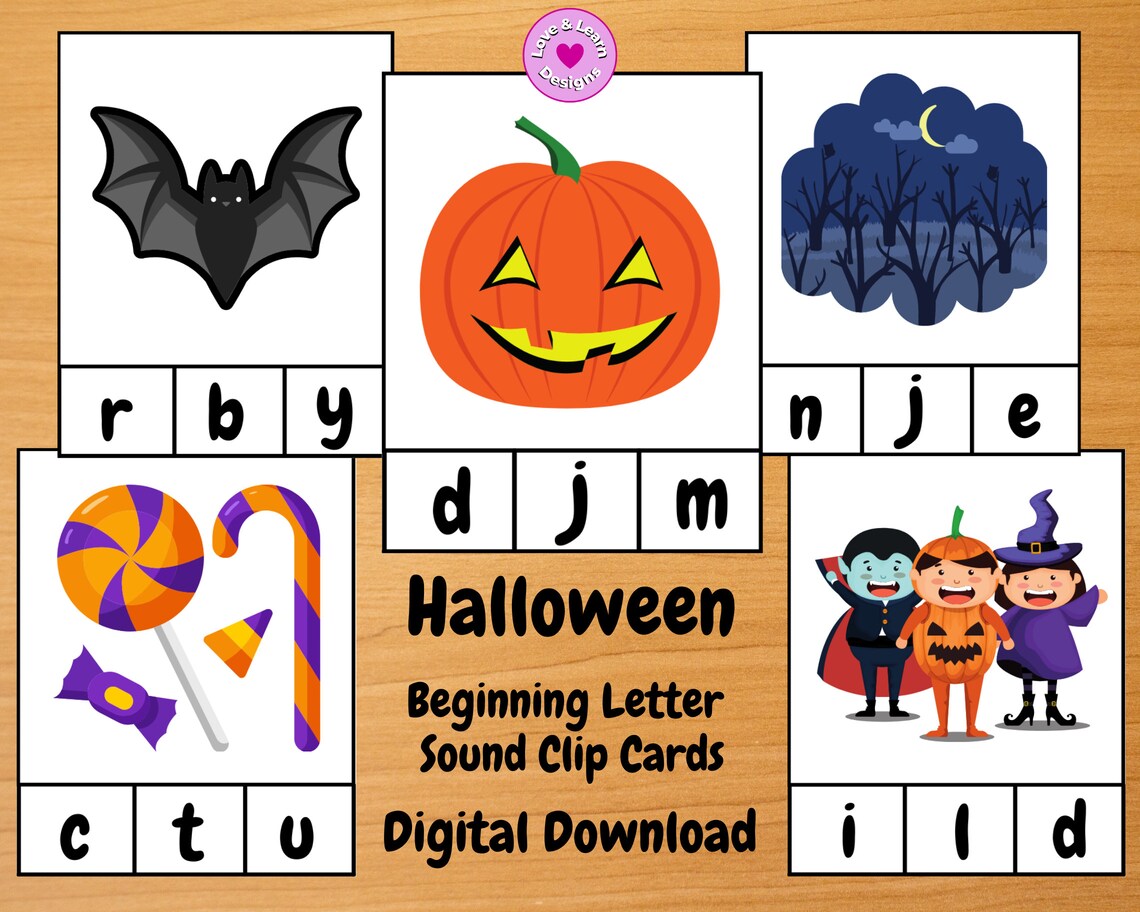 Halloween Beginning Letter Sound Clip Cards| Child Inspired Printable ...