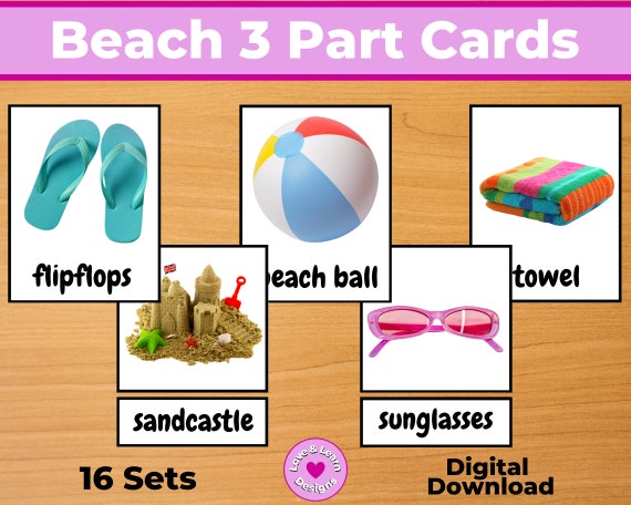 Beach Theme 3 Part Cards Printable Digital Download - Etsy