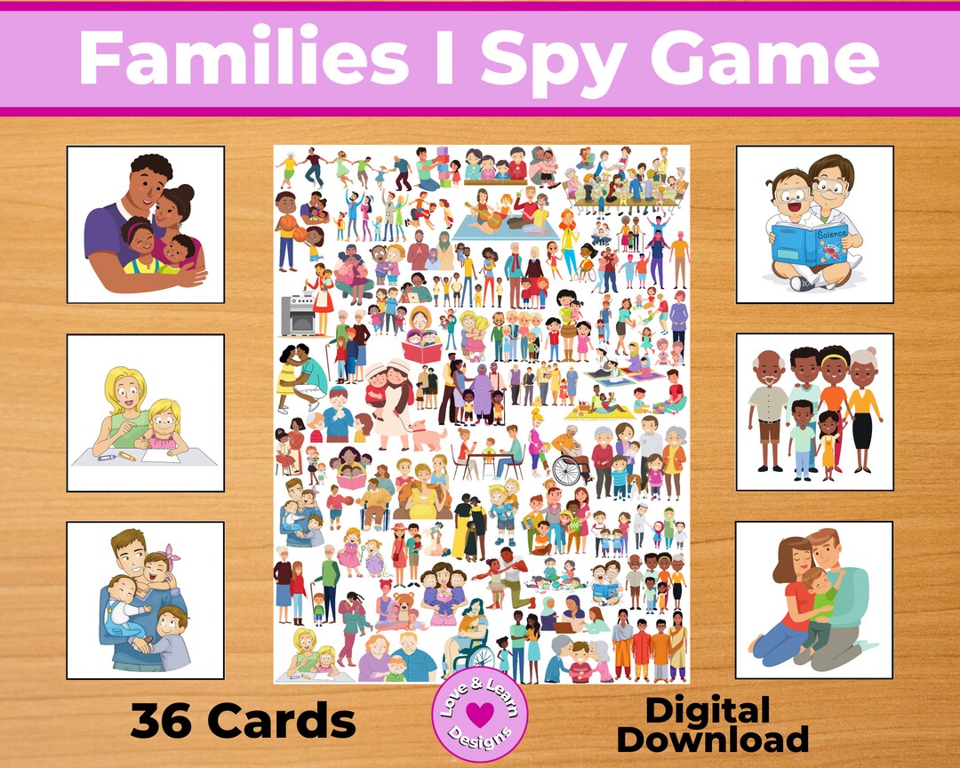 Family I Spy Matching Game| Digital Download| Printable Play Based ...