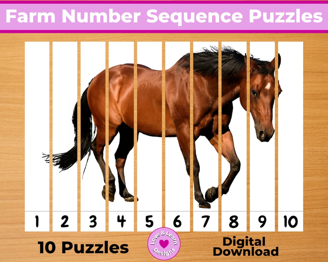 Farm Number Sequence Puzzles| Child Inspired Printables| Digital ...