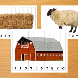 Farm Number Sequence Puzzles| Child Inspired Printables| Digital ...