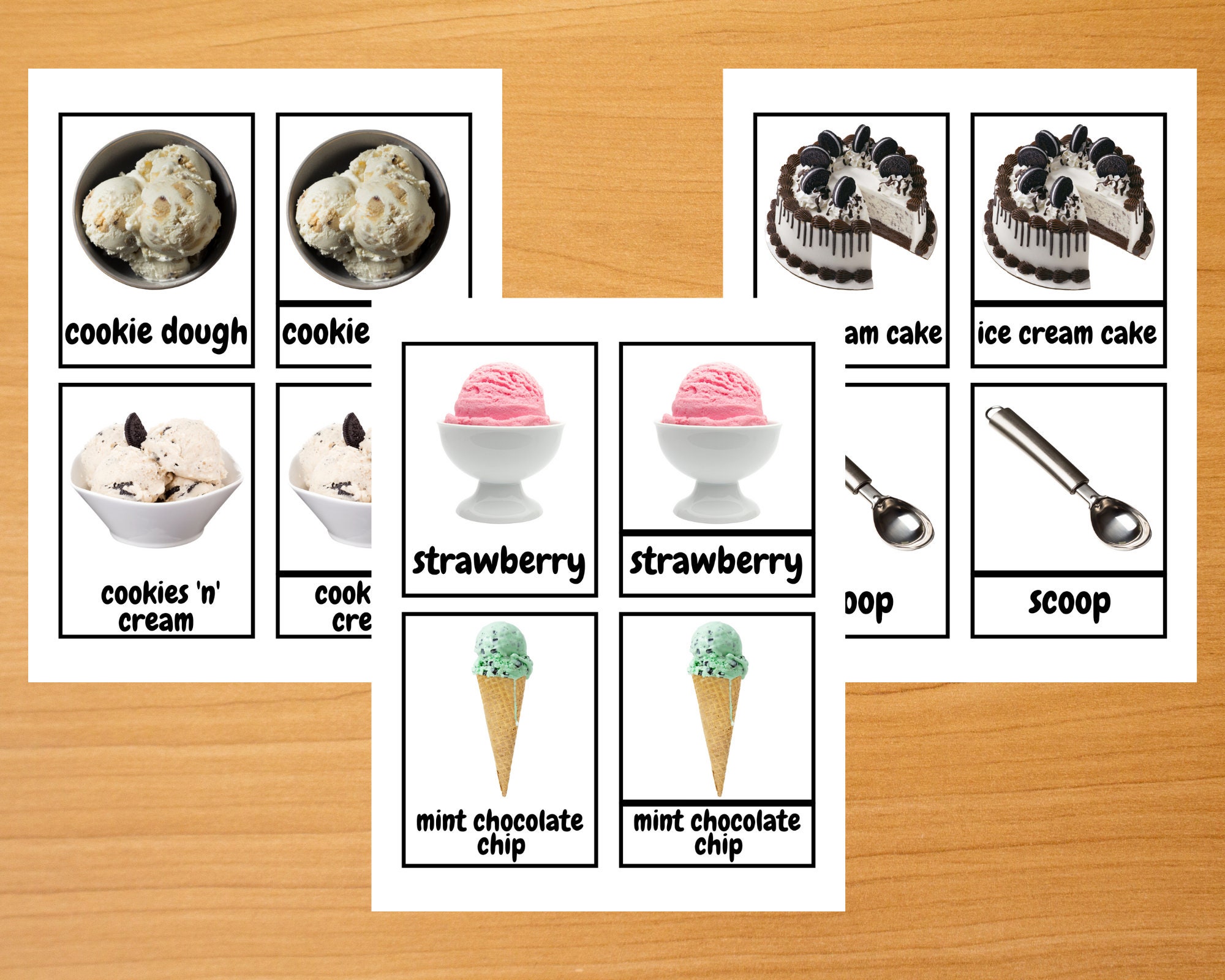Ice Cream Theme 3 Part Cards| Printable Digital Download| Montessori ...