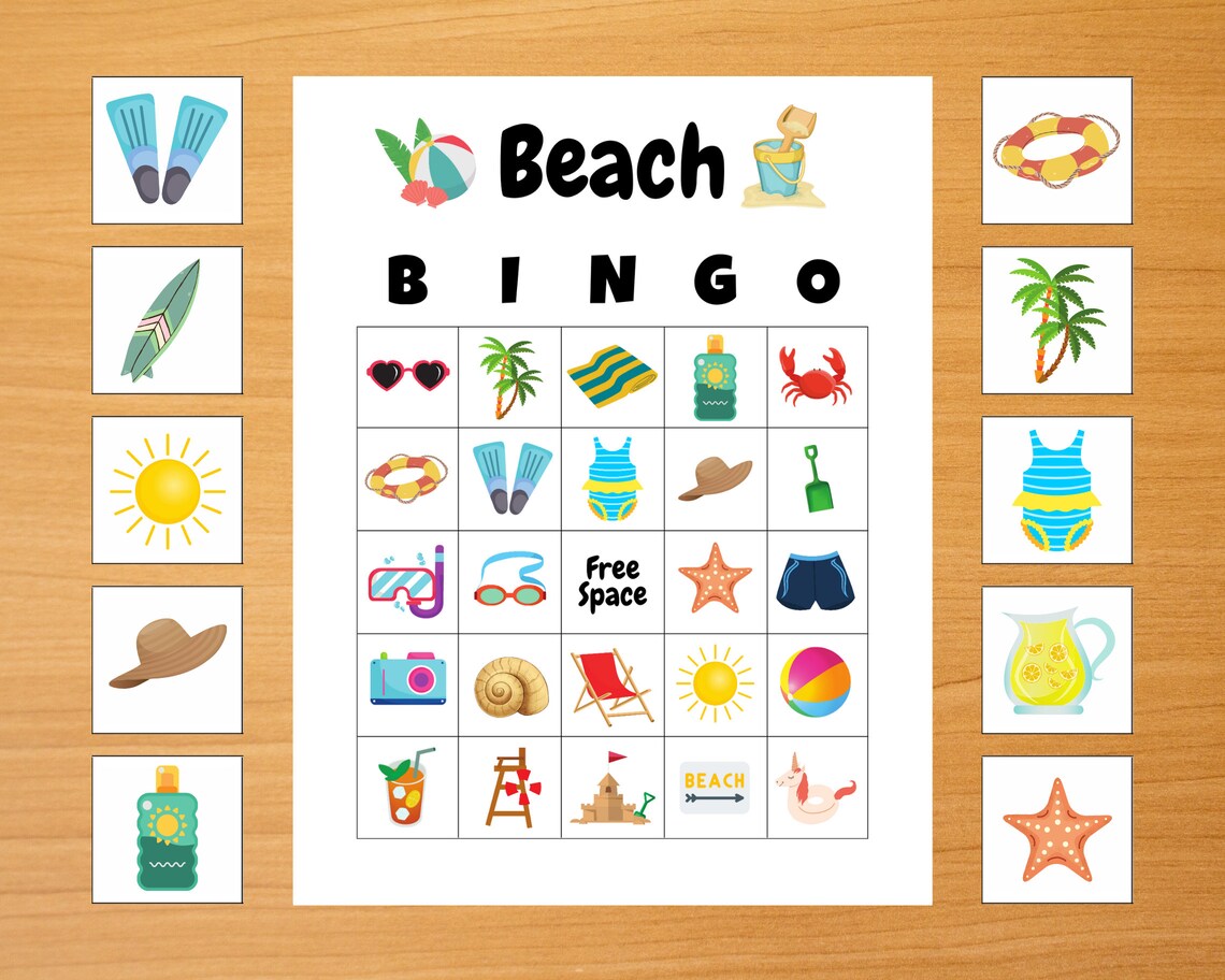 Beach Bingo Digital Download Printable Play Based Activity for ...
