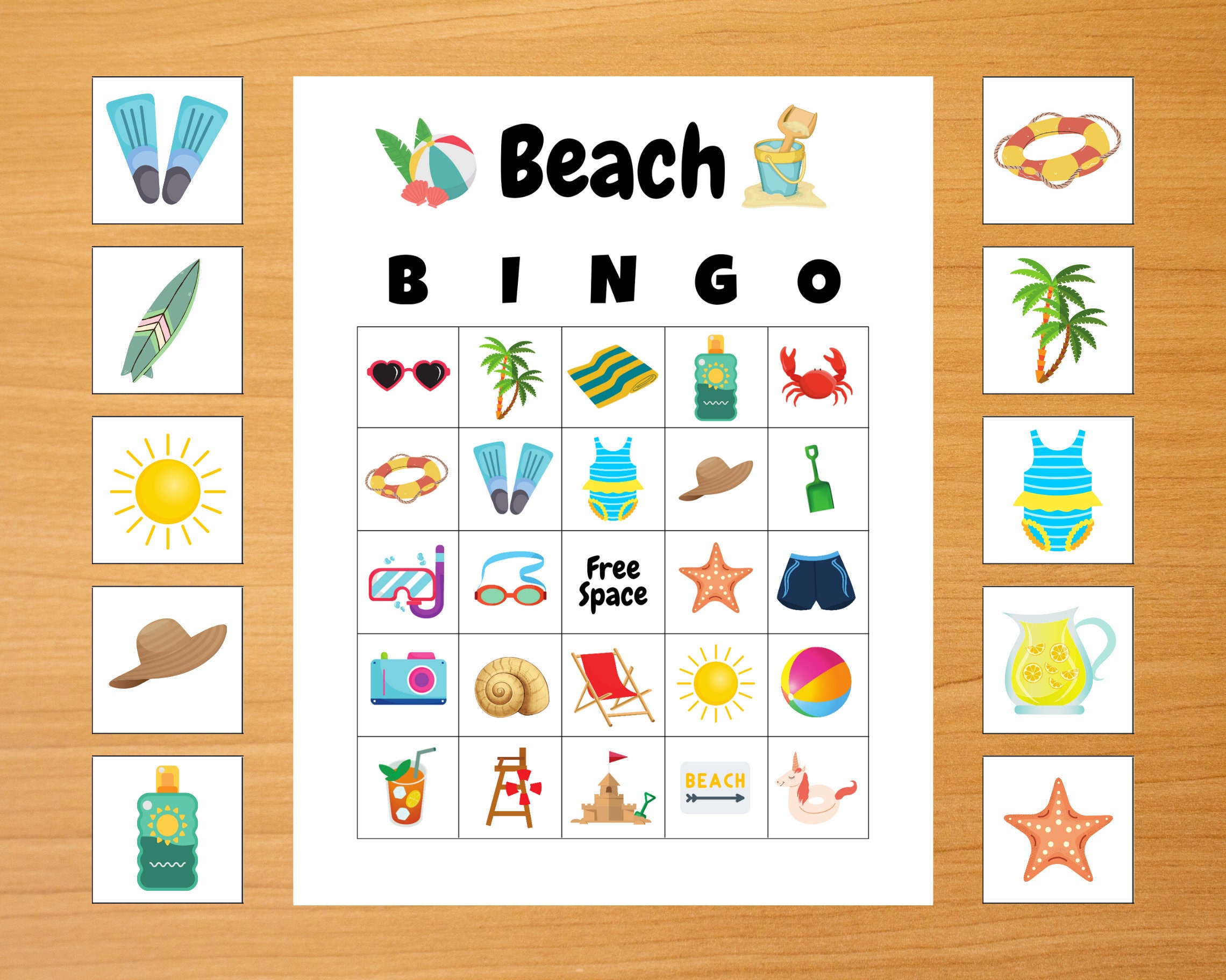 Beach Bingo Digital Download Printable Play Based Activity for ...