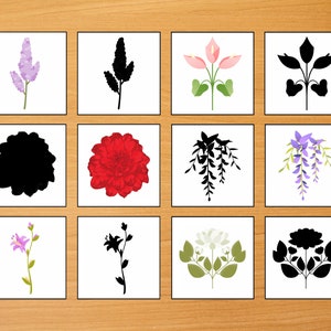 Flower Shadow Matching Cards Printable Digital Download| Montessori ...
