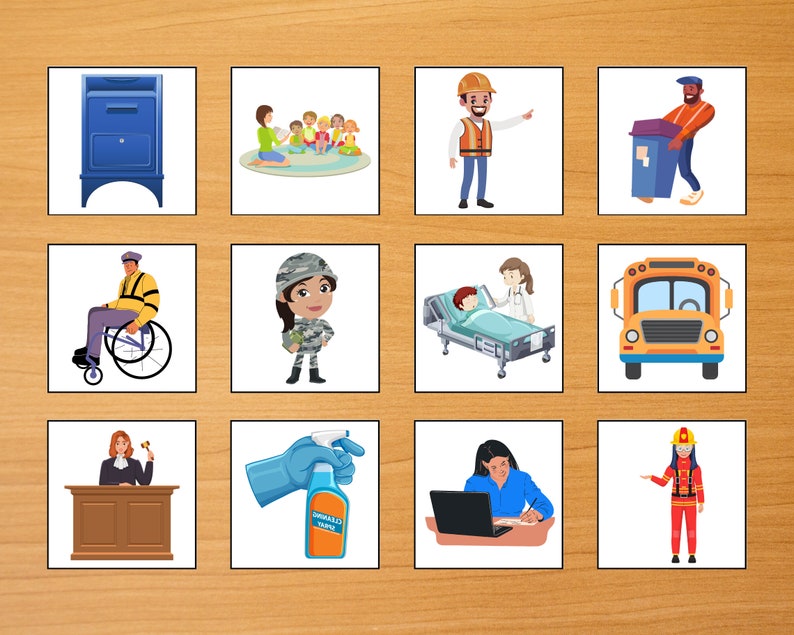 Community Helpers I Spy Matching Game| Digital Download| Printable Play ...