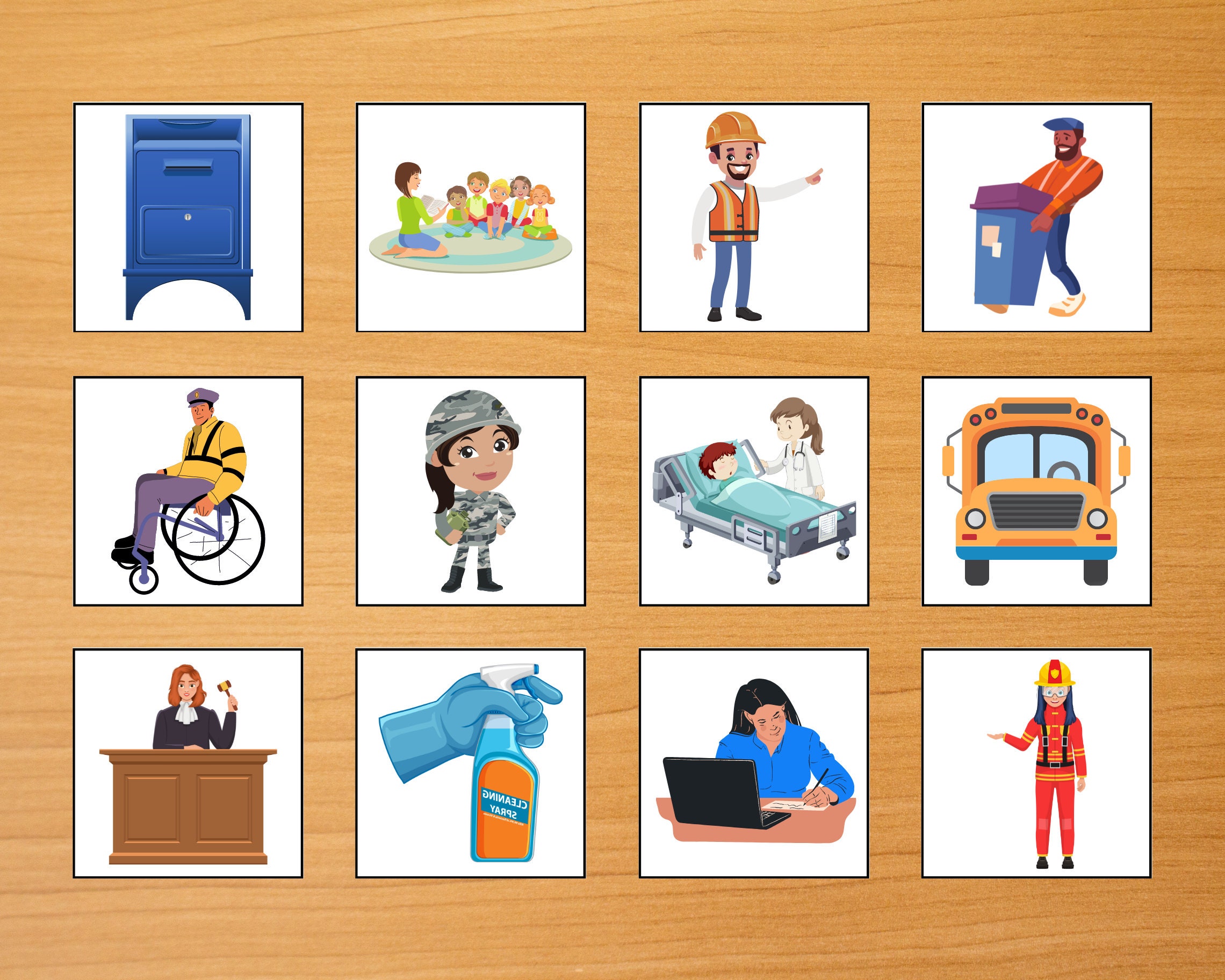 Community Helpers I Spy Matching Game Digital Download Printable Play ...