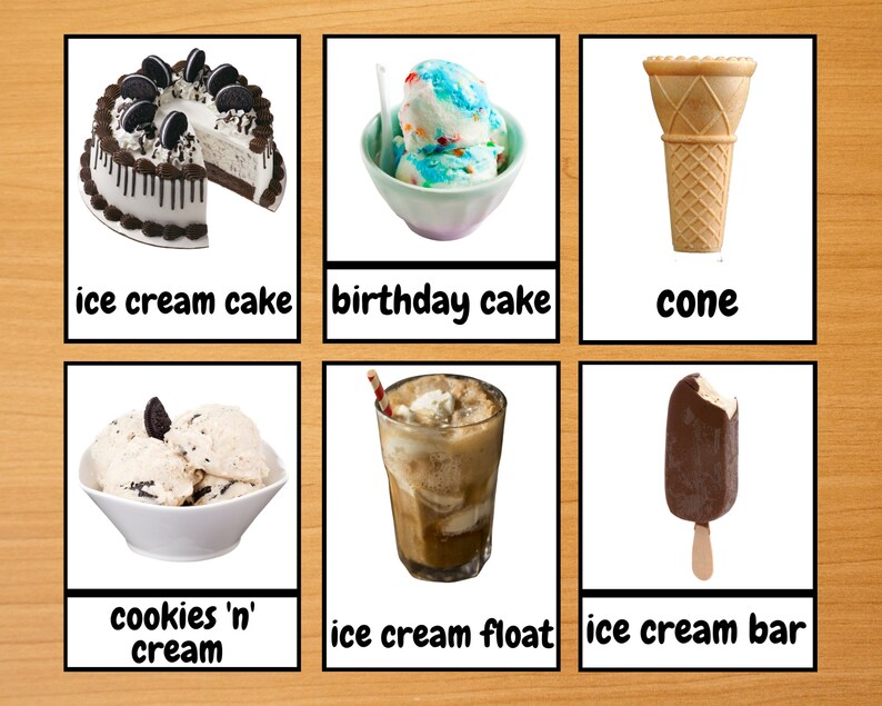 Ice Cream Theme 3 Part Cards Printable Digital Download - Etsy