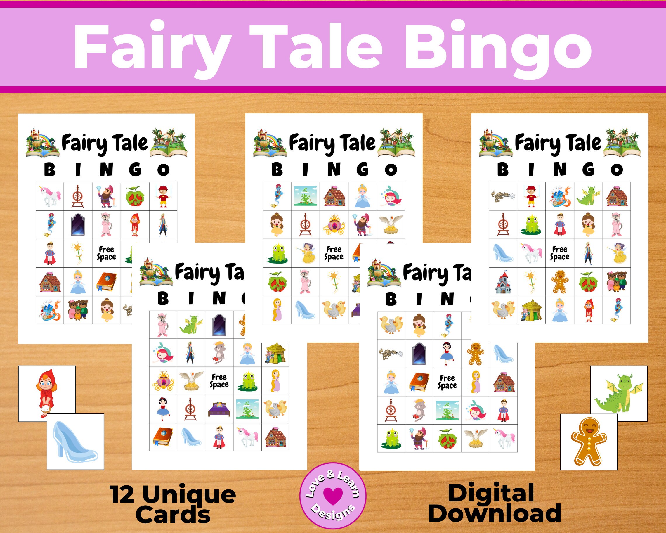 Fairy Tale Bingo Digital Download Printable Play Based Activity