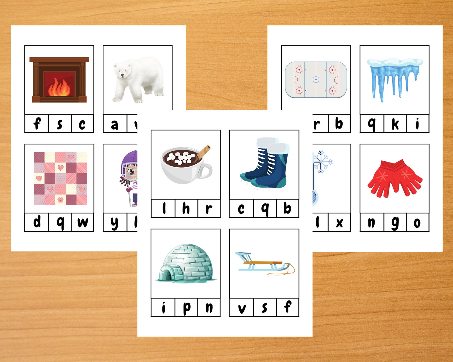 Winter Beginning Letter Sound Clip Cards| Child Inspired Printable ...