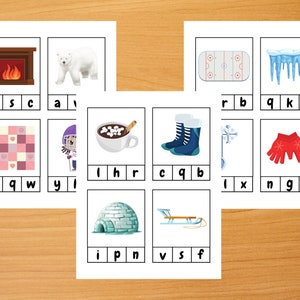 Winter Beginning Letter Sound Clip Cards| Child Inspired Printable ...