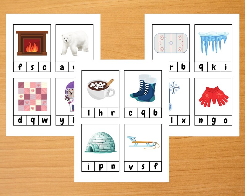 Winter Beginning Letter Sound Clip Cards| Child Inspired Printable ...