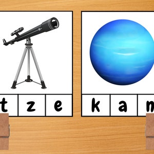 Space Beginning Letter Sound Clip Cards| Child Inspired Printable ...