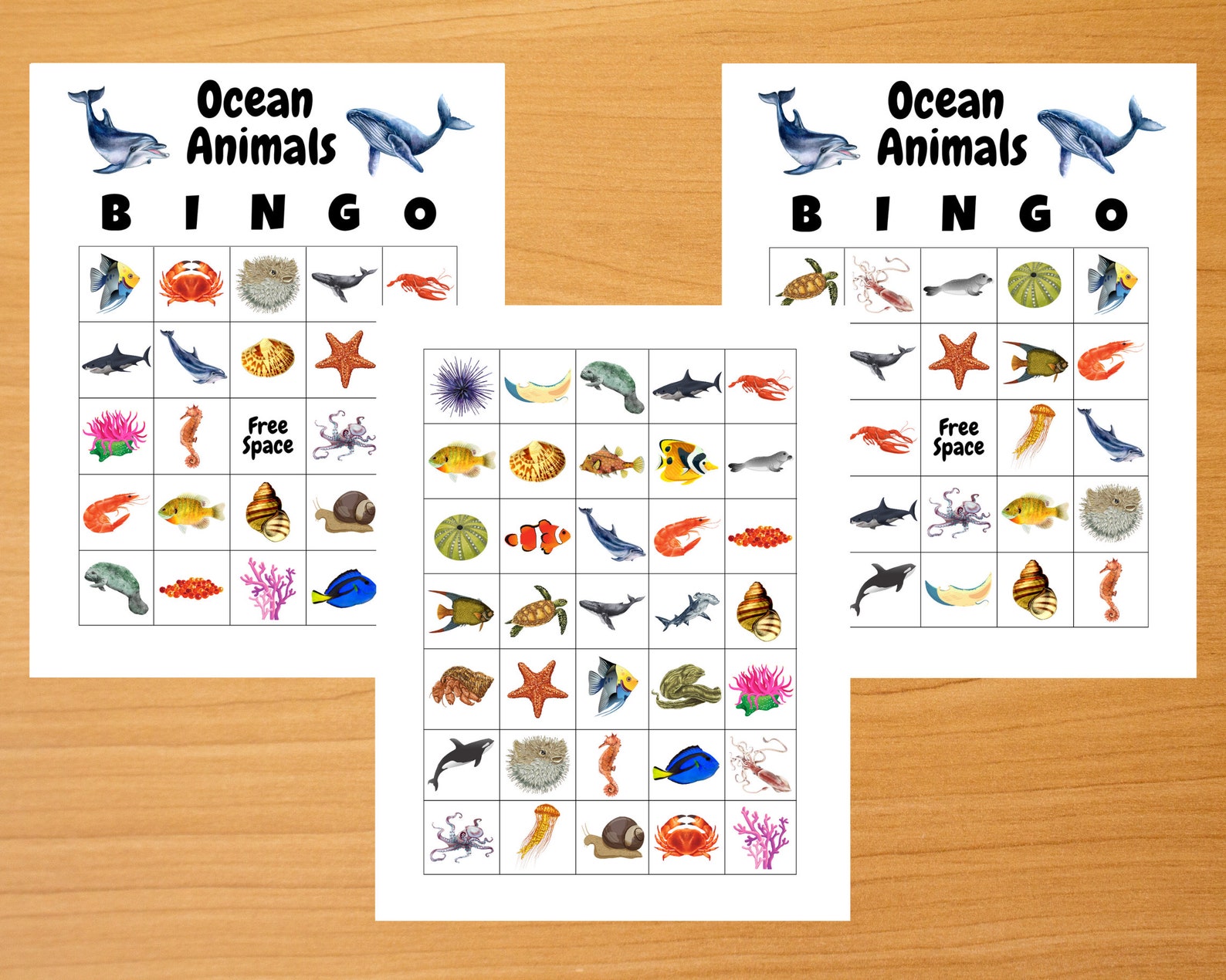 Ocean Animals Bingo Digital Download Printable Play Based Activity ...